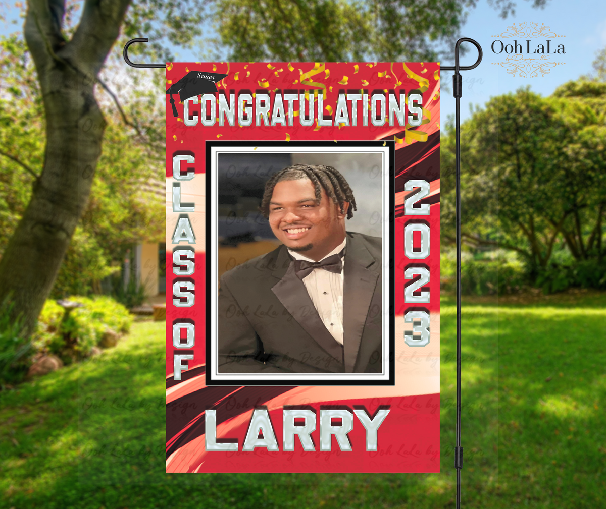 Personalized Graduation Garden Flag (Red) – Ooh LaLa by Design LLC